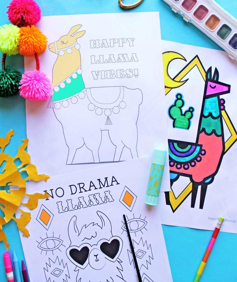 Llama coloring in activity. Enjoy learning today • Happythought