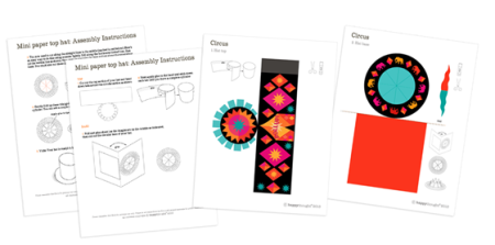 Mini Circus top hat printable pattern. Get crafty • Happythought