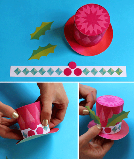 Mini top hats printables: Mini top hat templates. Wear one today!