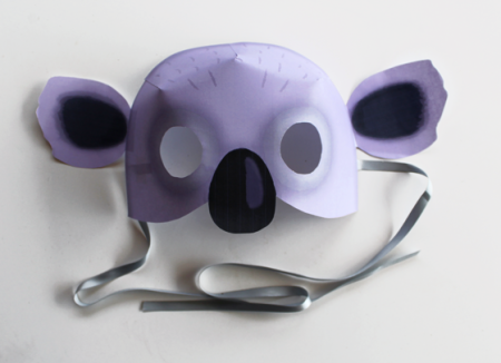 Printable koala mask and costume. Be crafty • Happythought