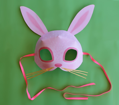 DIY homemade rabbit or bunny mask • Happythought