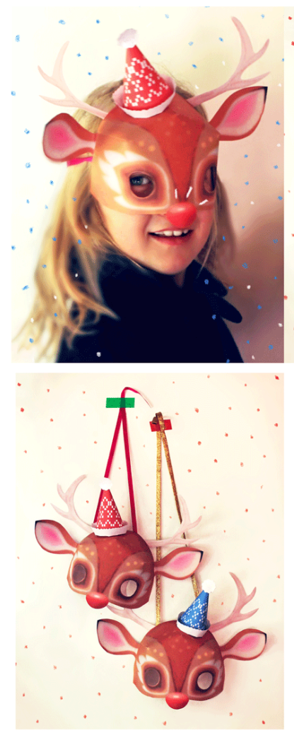Printable reindeer mask. Get crafty, be a reindeer • Happythought