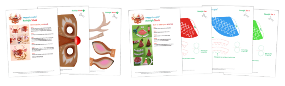 Printable reindeer mask. Get crafty, be a reindeer • Happythought