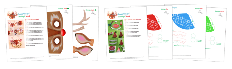 Printable reindeer mask. Get crafty, be a reindeer • Happythought