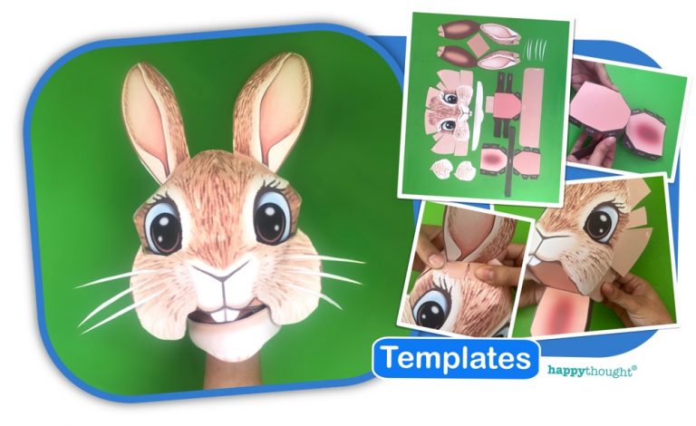 Rabbit Puppet Template 🐇for some Imaginative Easter playtime