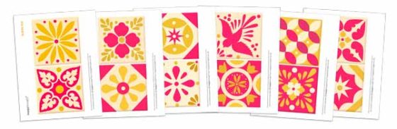 Printable Talavera tiles - vibrant decor sheets • Happythought