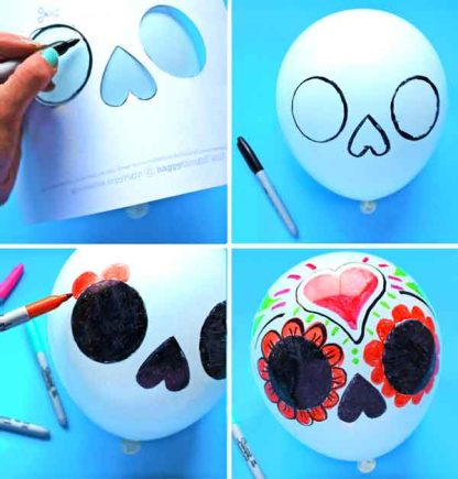 Easy DIY Balloon Calavera Skulls to Celebrate Day of the Dead