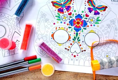 Set de máscaras imprimibles de calavera. DIY máscaras • Happythought