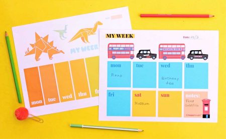 Printable weekly planners in English and Spanish • Happythought