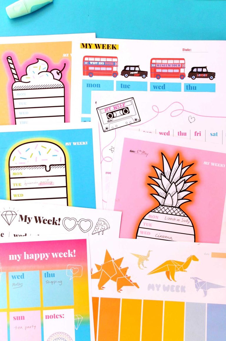 Printable weekly planners in English and Spanish • Happythought