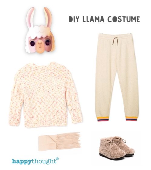 Llama mask template + tutorial. Be a llama today • Happythought