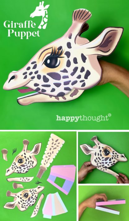 DIY Giraffe puppet template.🦒Ready to talk like a Giraffe today?