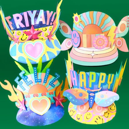 Happy party hat template. Be crafty DIY paper hat • Happythought