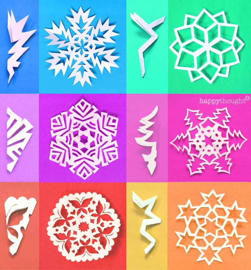 Easy DIY snowflake templates. Perfect decorations • Happythought