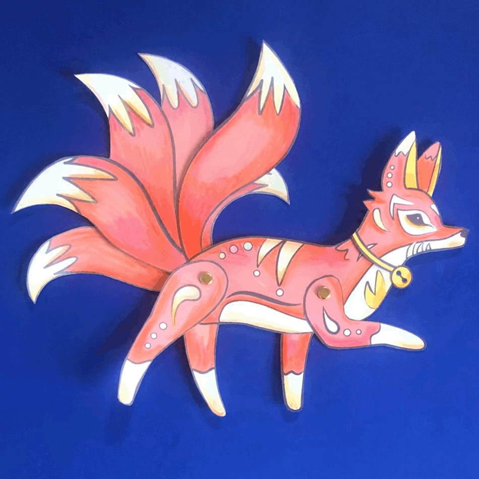 Articulated Kitsune fox craft: Create Your Own Adorable Kitsune fox