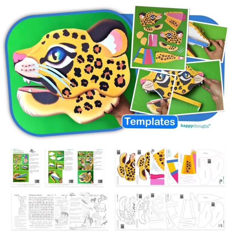 DIY Leopard 🐆 puppet template. Ready to roar like a Leopard?