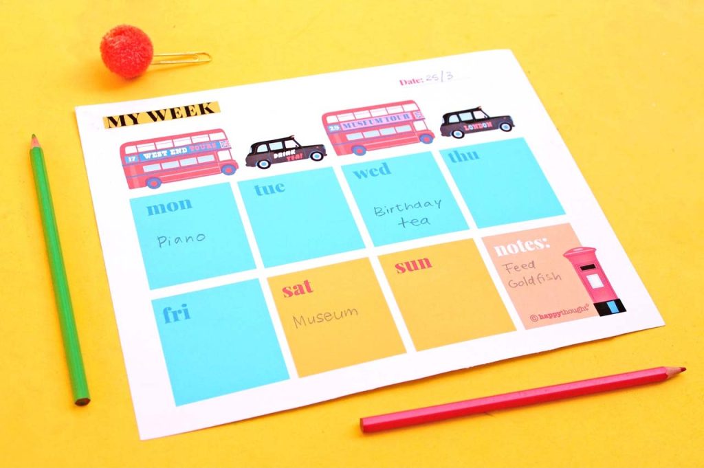 Printable weekly planners in English and Spanish • Happythought