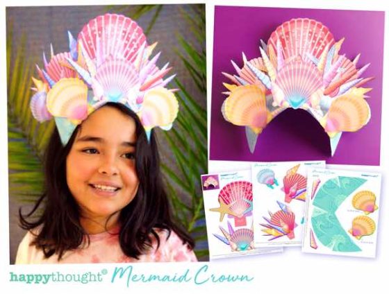 Mermaid Crown template. DIY mermaid or merman • Happythought