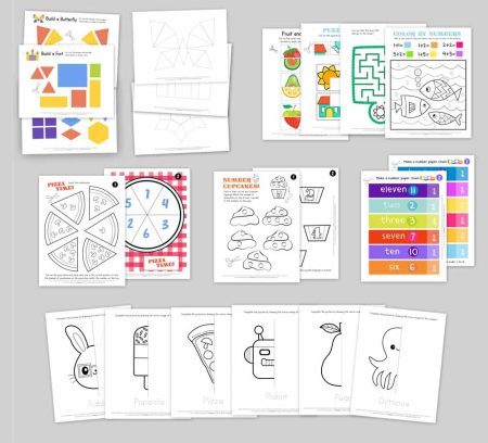 Preschool Activity worksheets. Creative learning • Happythought