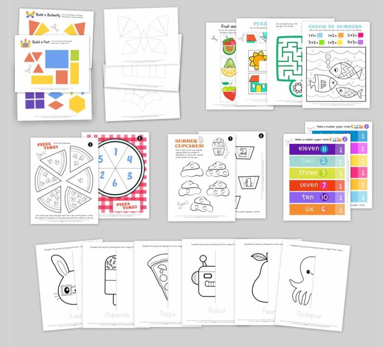 Preschool Activity worksheets. Creative learning • Happythought