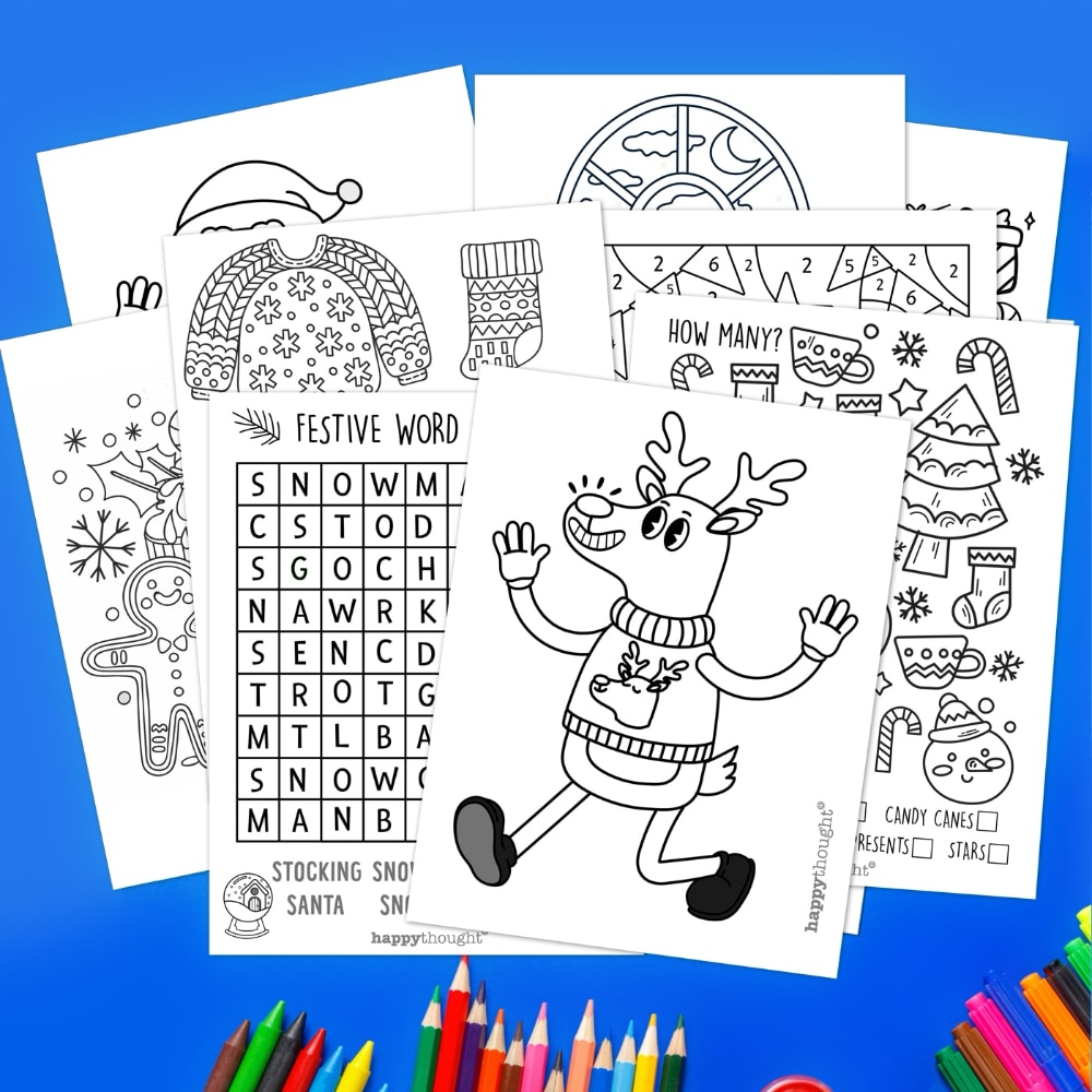 Festive Color-In Worksheets! Spark your Kids' Imagination today