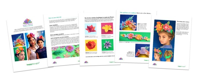 DIY paper Flower Crown craft kit. Get crafty today • Happythought