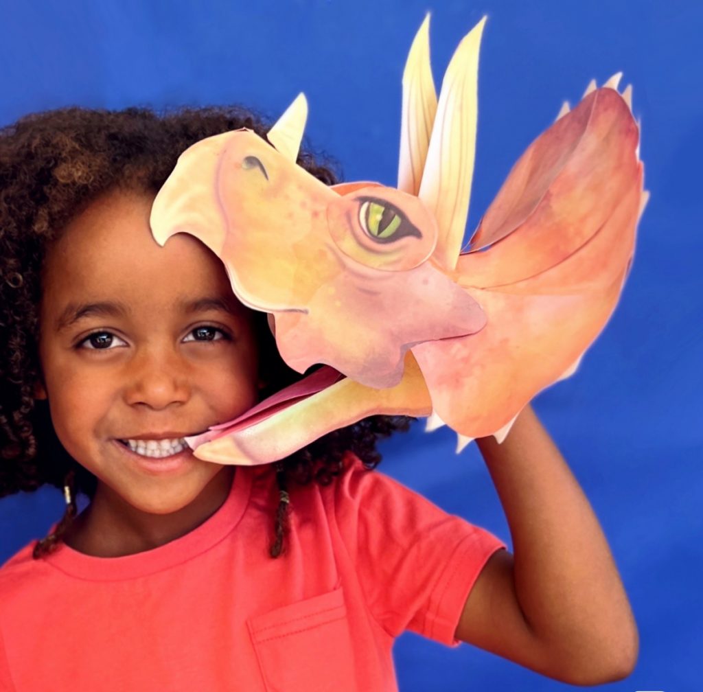 DIY Triceratops puppet template. Ready to talk dinosaur today?