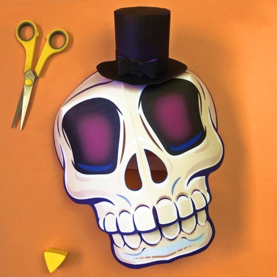 Skull mask template to make. Be a skeleton today • Happythought