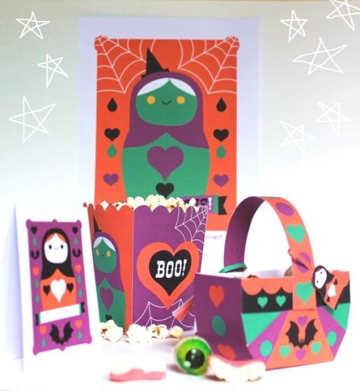 Spooky Cute Halloween printable party craft pack • Happythought