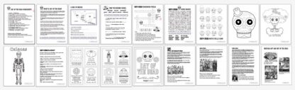 Printable kids activities: Day of the Dead DIY sheets. Happythought
