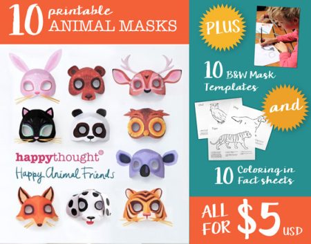 Cat animal mask templates to print. Be a cat today • Happythought
