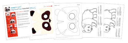 Print paper panda mask video tutorial. Be crafty • Happythought