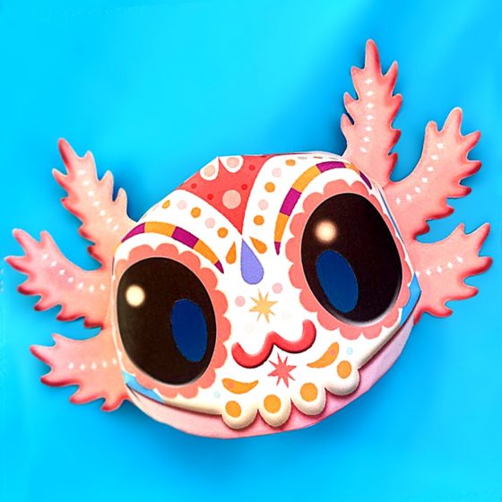 Calavera Axolotl Mask: Day of the Dead Activity + Costume Idea