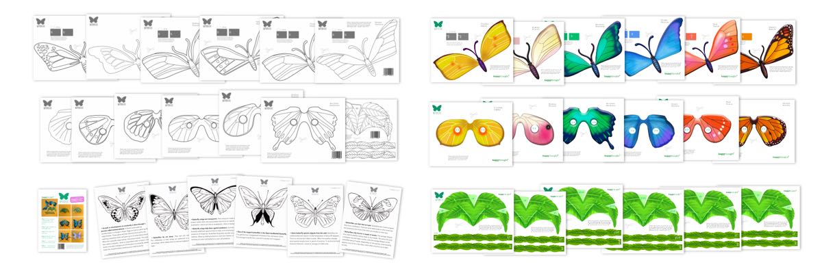 Printable butterfly mask templates. Be a butterfly • Happythought