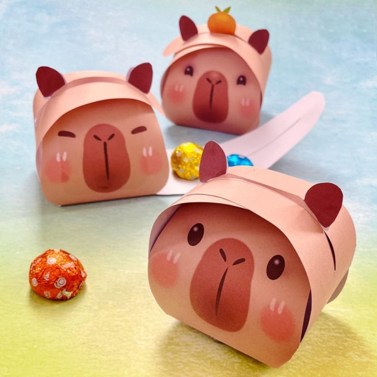 Capybara Gift Box template: easy & fun DIY Craft Activity for Kids!