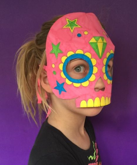 Color in calavera masks activity. Get creative • Happythought