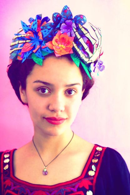 Day of the Dead Paper Flower Crown for El Dia de los Muertos
