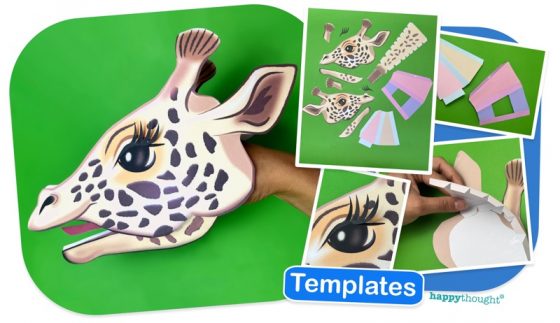 DIY Giraffe puppet template.🦒Ready to talk like a Giraffe today?