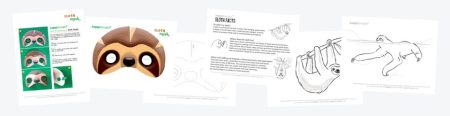 Sloth mask template worksheets. Be a sloth today • Happythought