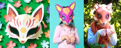 Homemade paper fox mask templates. Mask ideas • Happythought