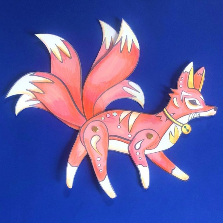 Articulated Kitsune fox craft: Create Your Own Adorable Kitsune fox