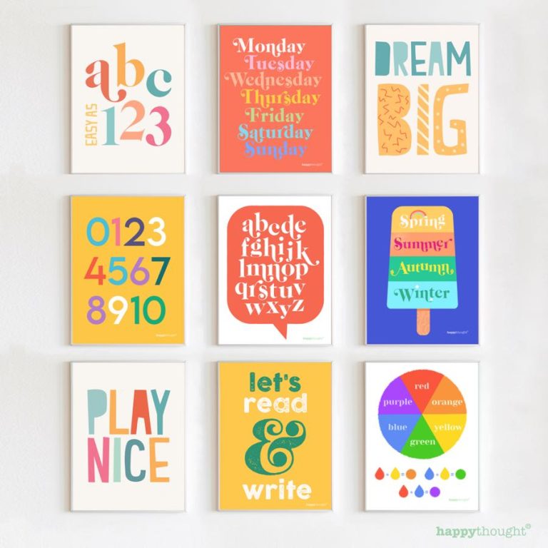 Printable Learning posters. Home or class wall art• Happythought