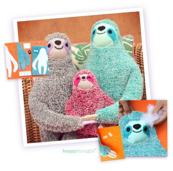 DIY Sloth plushie template. Adorable DIY plushies • Happythought
