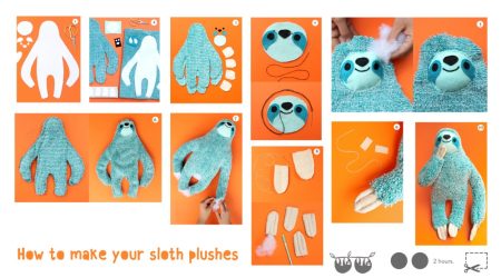 Sloth plushie DIY: Make a homemade hanging sloth planter + instructions