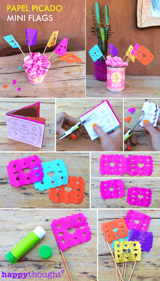 Papel Picado Flags DIY Easy To Make DIY Craft Template Happythought