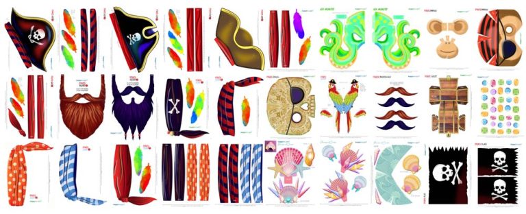 Pirate dress up activity pack. Be a pirate today • Happythought