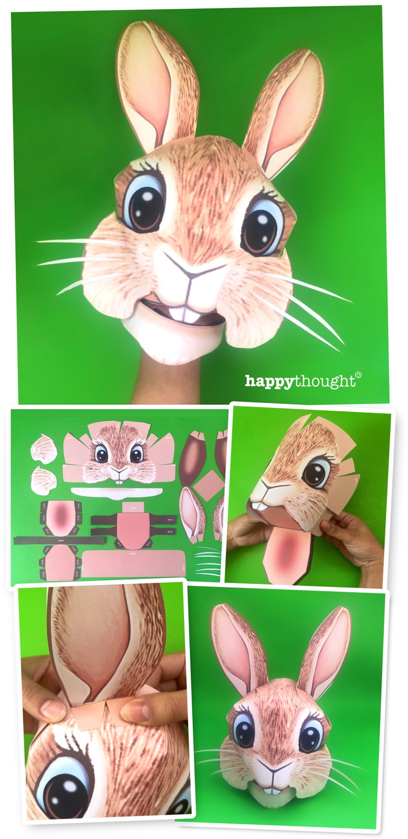 Rabbit Puppet Template 🐇for some Imaginative Easter playtime