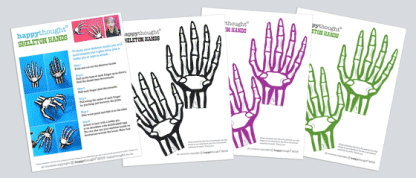 Skeleton hand template + tutorial. Get crafty today • Happythought