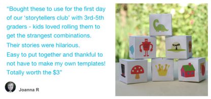 Storytelling dice game. Start telling your story today • Happythought