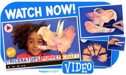DIY Triceratops puppet template. Ready to talk dinosaur today?